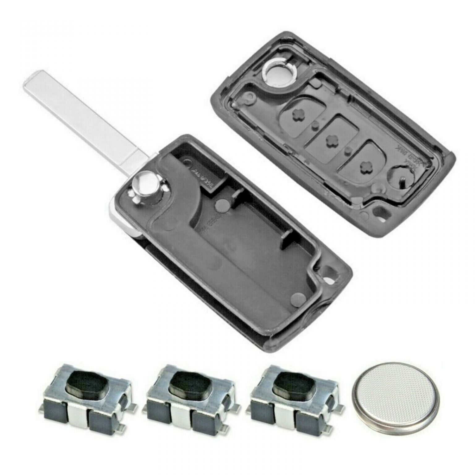 3 Button Light Remote Flip Key Fob Case Repair Kit Logo for Citroen C4 ...