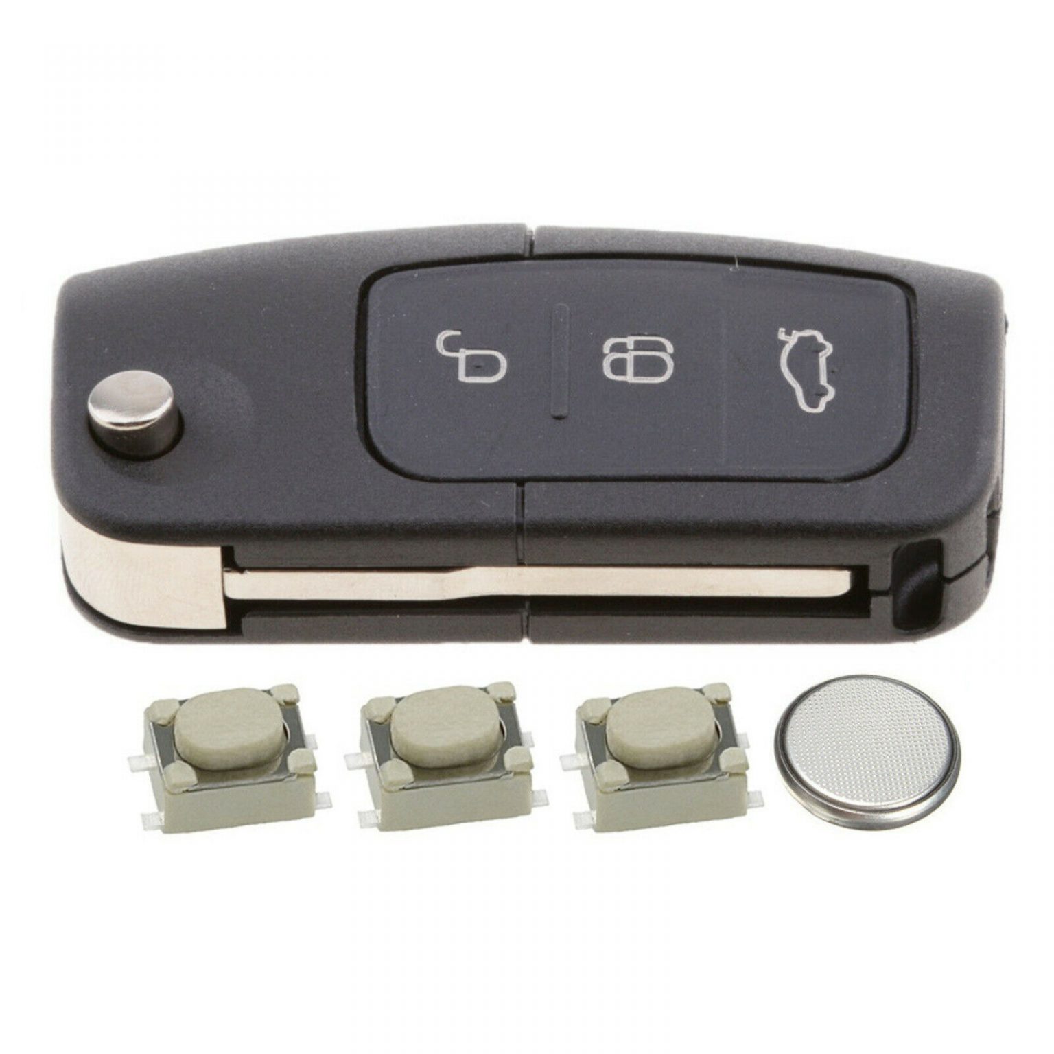 3 Button Remote Key Fob Case Repair Kit for Ford Focus Mondeo Ecosport ...
